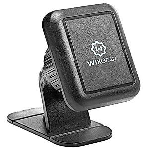 WixGear Magnetic Phone Mount, Universal Stick On Dashboard Magnetic Car Mount Holder, for Cell Phones with Fast Swift-snap Technology
