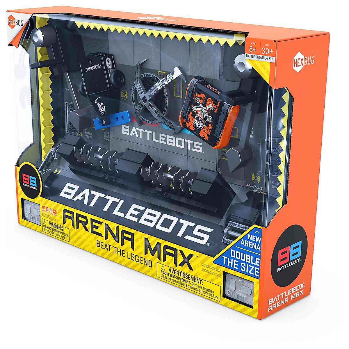 HEXBUG BattleBots Arena MAX, Multiplayer Robot Board Game for Kids, Remote Control Toy, Batteries Included, for Boys and Girls Ages 8 and Up