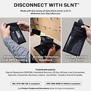 Silent Pocket SLNT Quick Access Smartphone Faraday Bag w Weatherproof Signal Blocking Nylon, Device Shielding for iPhone, Samsung Galaxy, Most Phones - Travel, Privacy & Anti-Hacking (Black, Small)