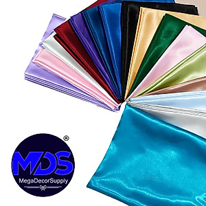 MDS Pack of 5 Yard Charmeuse Bridal Solid Satin Fabric for Merry Christmas Xmas New Year Party Home Decorations Dress DIY Crafts Costumes Apparel Drapery Silky Satin 44" Wide -Cadbury Purple