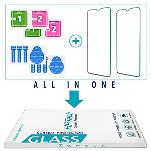 HPTech [2-Pack] Tempered Glass for OnePlus 6T, OnePlus 6T McLaren, OnePlus 7 Screen Protector, Easy to Install, Bubble Free, 9H Hardness, Case Friendly
