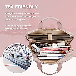 BAGSMART 17.3 Inch Laptop Bag, Briefcase for Women Computer Messenger Bag Office Travel Business,Pink