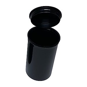 EVO Plastics| 30 Pack of Pop Top Containers DRAM 19 Bottles (Black)(2.75" Deep X 1.5" Wide) - Dry Herb Containers - Child Resistant Smell Proof Container - Pill Vials - Rx Vial