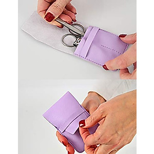 HOME-X Manicure Set, Grooming Kit, Travel Nail Care Tools - 4 Pieces in Purple Case, Fingernail and Toenail Clippers – 4” L x 2.5” W