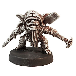 Stonehaven Miniatures Male Goblin Necromancer Miniature Figure, 22mm - 100% Pewter Metal - Includes Slotted Creator Base - for 28mm Scale Table Top War Games - Designed & Made in USA