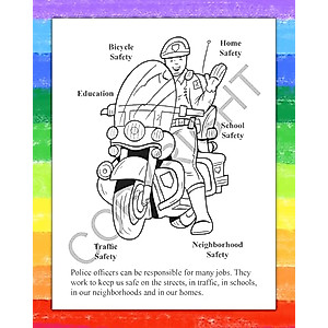 ZOCO - A Visit to The Police Station - Coloring Books (25 Bulk Pack, Without Crayons) - Games, Puzzles, Fun Activities, Gifts for Kids