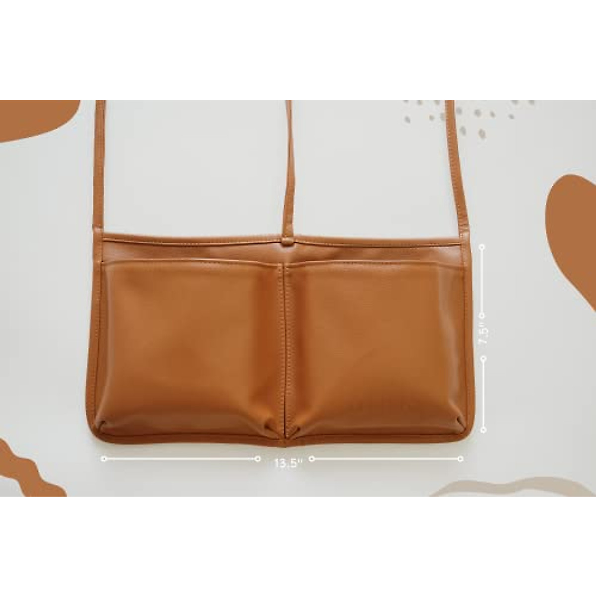 Lu & Ken Baby Nursery Crib Organizer - Vegan Leather Hanging Diaper Organizer for Crib - 13.5 x 7.5 Inch Nursery Storage Bedside Crib – Water and Stain Resistant