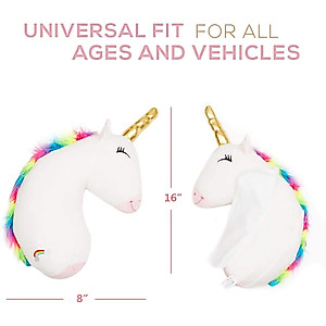 XDEMODA Seatbelt Pillow for Kids Travel - Dinosaur Seat Belt Cover & Cushion Pillow. Child Car Stuffed Plush Animal Travel Pillow. Safety Belt