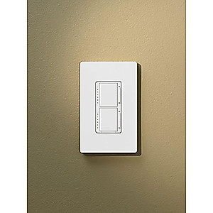 Lutron Maestro Dual Digital Dimmer Switch for Incandescent Bulbs, 300-Watt/Single-Pole, MA-L3L3-WH, White