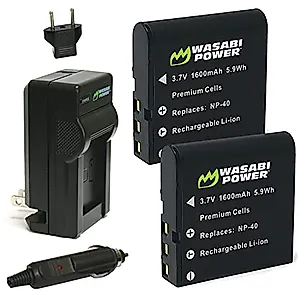 Wasabi Power Battery (2-Pack) and Charger for Kodak LB-060 and Kodak AZ361, AZ362, AZ421, AZ422, AZ521, AZ522, AZ525, AZ526, AZ527, AZ528