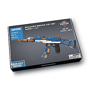 Bestoyz AK-47 Rifle Model Guns Building Blocks Toy Set, DIY Assemble Building Bricks Construction Toys, Educational Technical Engineering Building Kit, Gifts for Kids Teens Boys Aged 8 9 10 11 12+