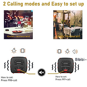Retekess TD183 Restaurant Pager System Long Range, Order Ready Buzzer, 2624ft, 20 Hours Standby Time, 20 Rugged Coaster Pagers for Warehouse, Cafes, Parks