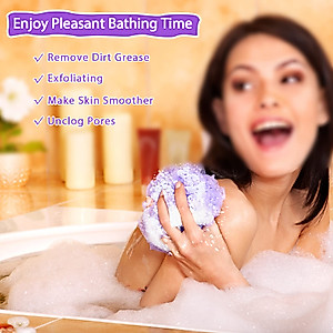 Coldairsoap 4 Pieces African Bath Sponge, African Net Exfoliating Shower Body Scrubber Back Scrubber Skin Smoother for Daily Use