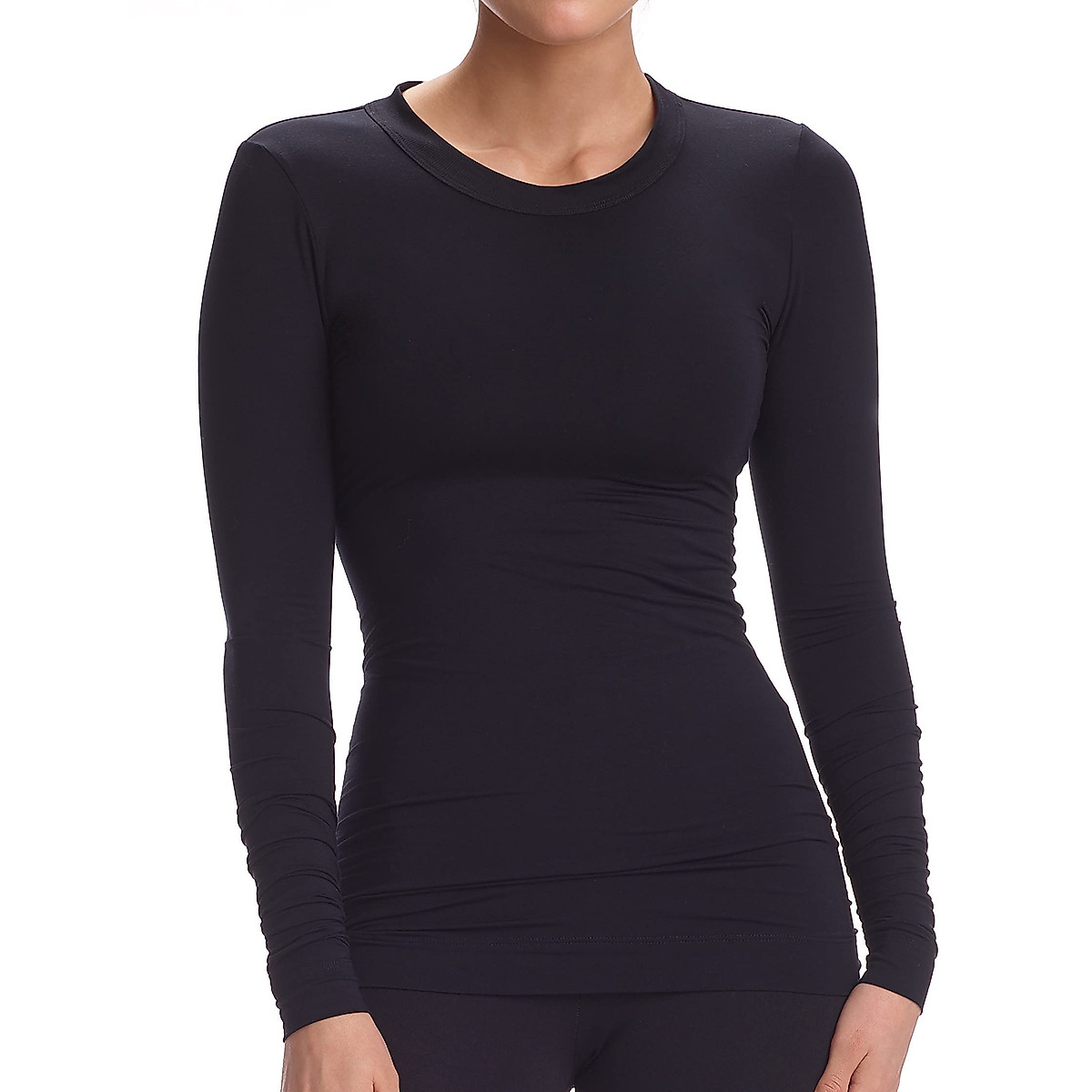 commando Butter Long Sleeve Crew Neck TS28 Black SM