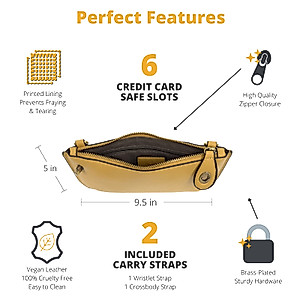 Joy Susan Women's Fashion Purse Mini Crossbody Wristlet Clutch Handbag - Butter