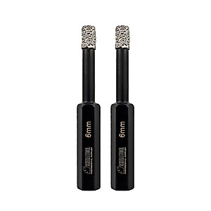 SHDIATOOL Diamond Drill Bits 1/4 in. Tile Hole Saws Pack of 2 Dry 6mm