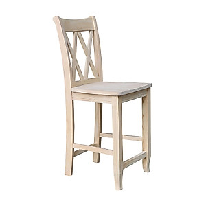 International Concepts 24-Inch Double X Stool, Unfinished
