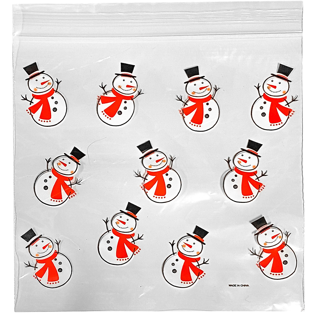 Set of 90 Assorted Christmas Holiday Treat Bags with Zip Lock! 3 Assorted Styles!90 Count (Pack of 1)