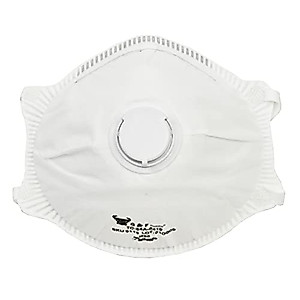 9116 Particulate Respirator Dust Mask with Valve, Two-Strap Cup Style Design, Lightweight with Cushioning Nose Foam, NIOSH Approved 10 Masks