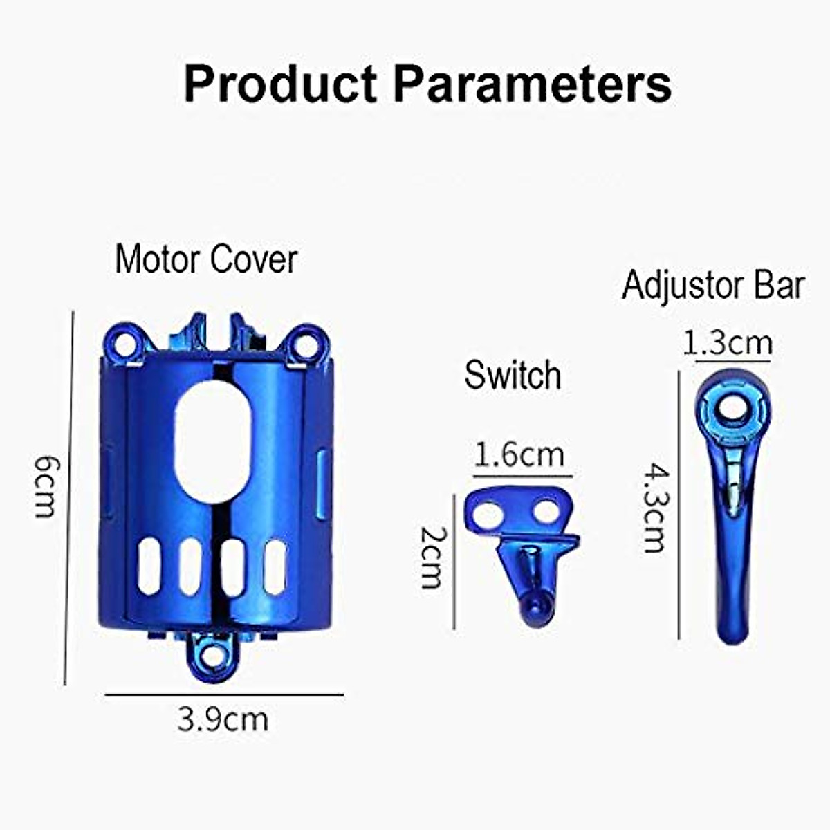 yotijar DIY Modified Hair Clipper Parts, 3pcs/Set Motor Cover Case Shell Adjustor Bar & Switch Kit for Wahl 8591/8148/8504 Cordless Hair Clippers - Blue