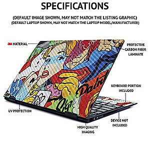 MightySkins Carbon Fiber Skin Compatible with Microsoft Surface Laptop 5 15” Full Wrap Kit - Flaming Soccer Ball | Protective, Durable Textured Carbon Fiber Finish | Easy to Apply | Made in The USA