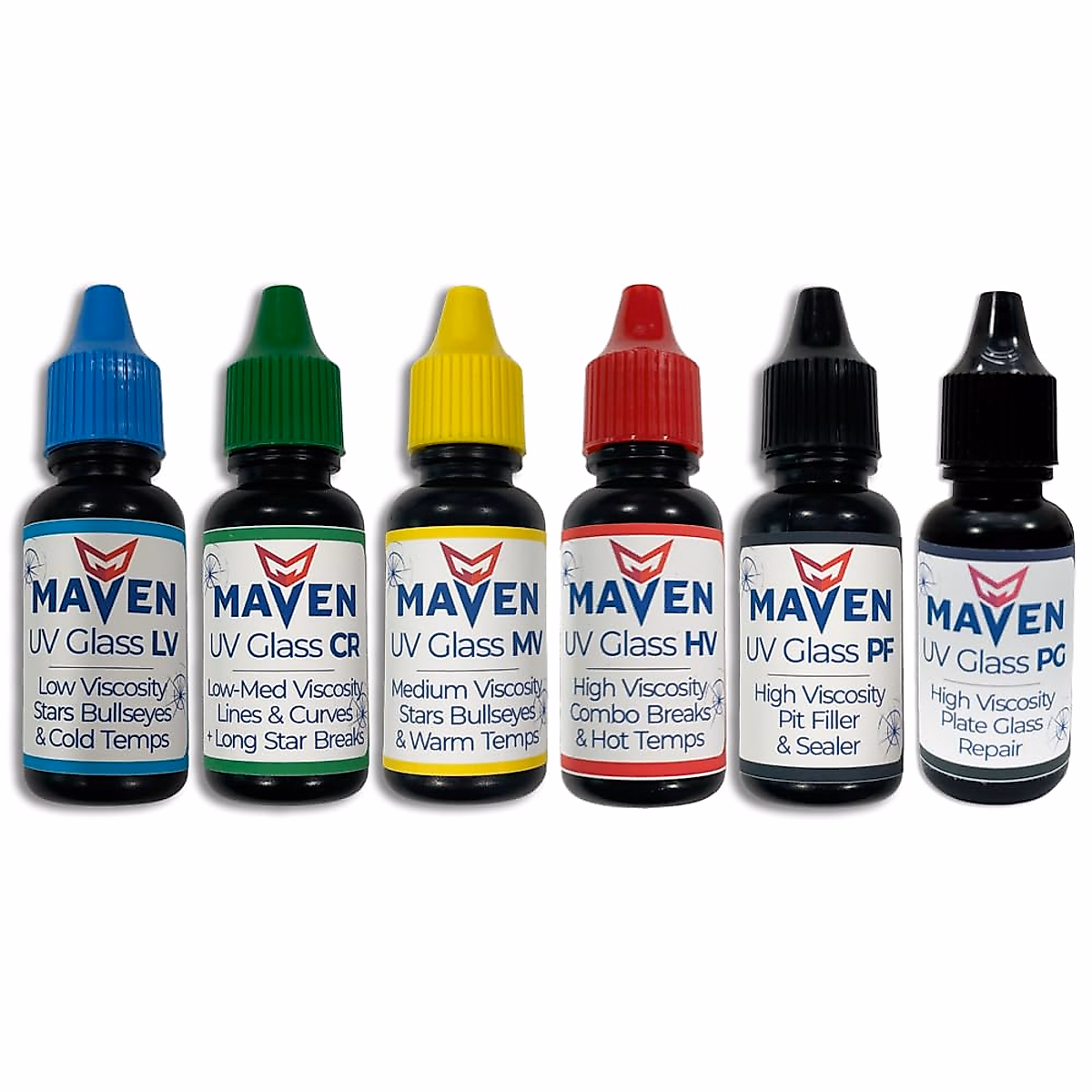 Maven UV Glass MV - Medium Viscosity 60cps UV Curable Resin for Windshield repars - 1 Liter Bottle, UOM is 1ml 30ml (1 oz)
