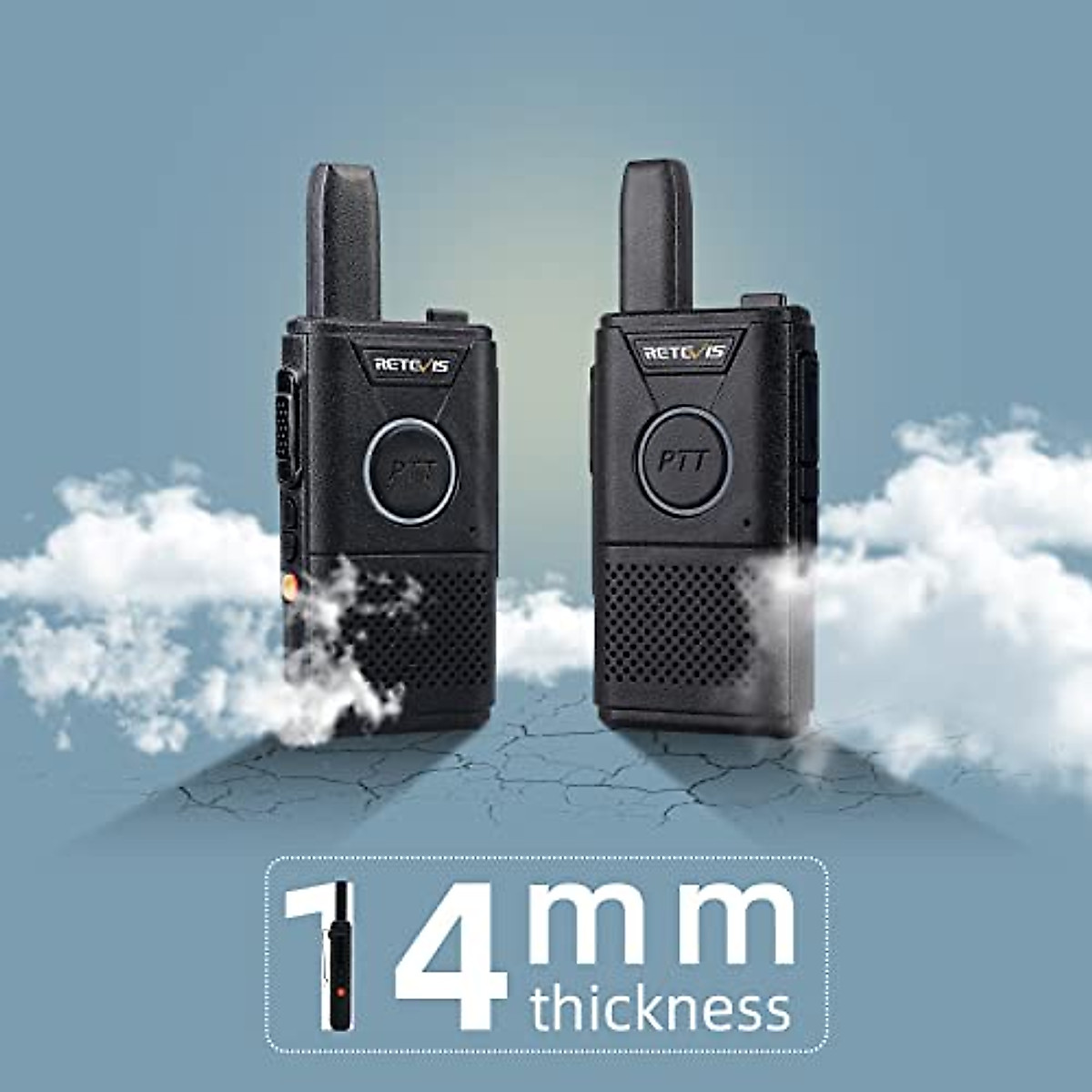 Retevis RT18 Dual PTT 2 Way Radios, Walkie Talkies with Earpiece, Metal Clip, Handsfree, Portable FRS Two Way Radios Rechargeable for Restaurant School Hospital Retail (10 Pack)