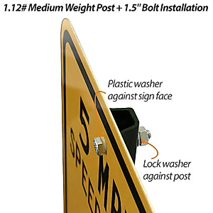 SmartSign - K-KIT2 Post Attachment Kit - 2 Bolts for Heavy Duty Posts and 2 Bolts for Economy Posts | 2.5" x 0.3125" Bolt Kit - Updated