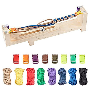 PH PandaHall Jig Bracelet Maker Kit Wristband Maker with 8 Parachute Cords and 8 Quick Release Buckles Adjustable Length Braiding Weaving DIY Craft Tool Kit for Friendship Bracelets Jewelry Making
