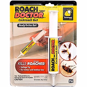 BulbHead Original Roach Doctor Cockroach Gel Ready-to-Use Cockroach Gel Bait - Outdoor & Indoor Roach Killer with Syringe Applicator