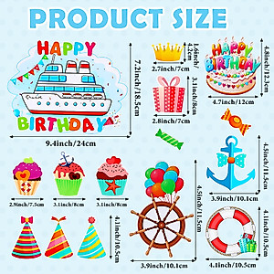 15 Pcs Birthday Cruise Door Decorations Funny Cruise Door Magnets Magnetic Cruise Accessories Must Haves Carnival Happy Birthday Door Sign Reusable Birthday Magnets for Ship Party Refrigerator Cabin