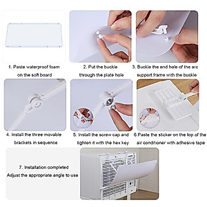 Ac Vent Deflector, Air Conditioner Deflector for Window Units, Vent Air Deflectors, Made of PVC Easy to Install, Freely Cut, White