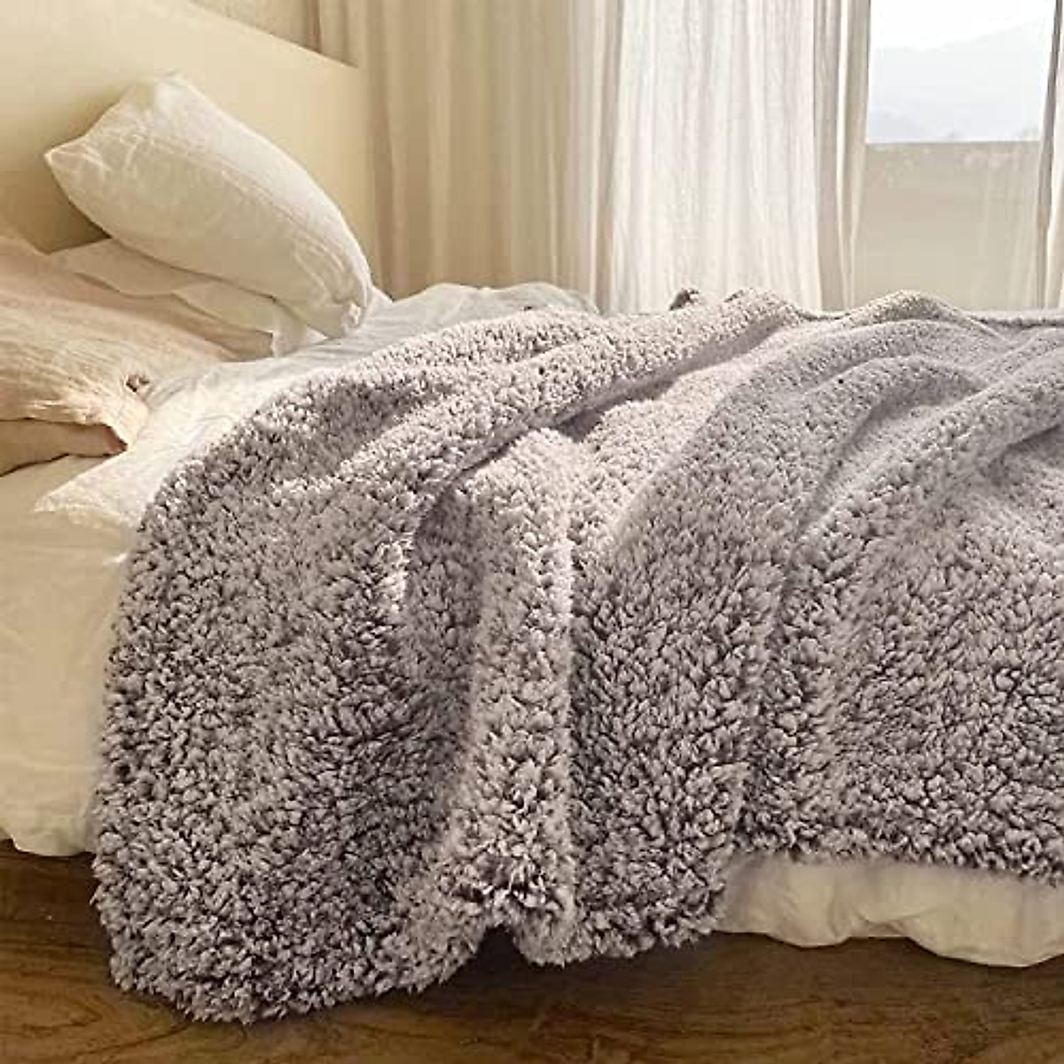 ZonLi Sherpa Fleece Blanket for Couch, Super Soft Plush Throw Blankets, Premium Reversible Earth Tones Decorative Faux Fur Blanket for Bed, Warm and Cozy Fuzzy Blanket for All Seasons(Brown, 50"X60")