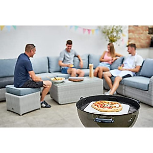 HANS GRILL PIZZA STONE | Rectangular Pizza Stone For Oven Baking & BBQ Grilling With Free Wooden Peel | Extra Large 15 x 12" Inch Durable Cordierite Cooking Stone.