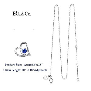 ELDA & CO. Birthday Gift for Women September Birthstone Blue Sapphire Necklace Mom Wife I Love You to the Moon and Back Jewelry Sterling Silver for Her