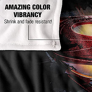 Superman Man of Steel Grungy Shield Silky Touch Super Soft Throw Blanket 36" x 58",Grungy Shield