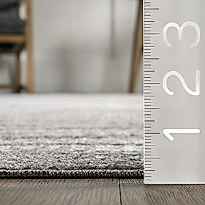 nuLOOM Anya Machine Washable Casual Border Area Rug, 6' 7" x 9', Grey