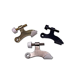 DCC Home Decor- 3Pack of Quality Solid Heavy Duty Matte Black Door Stoppers with Extra Rubber Bumper Adjustable 2.5" Wide - Fits Standard Hinge Pins (3, Matte Black)