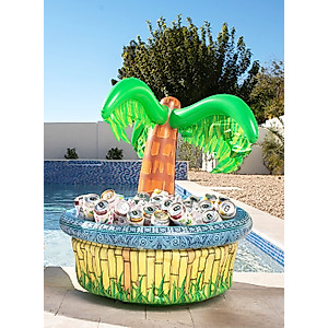 JOYIN 28” Inflatable Palm Tree Cooler, Luau Hawaiian Tropical Beach Themed Party Decorations, Blow Up Palm Trees Cooler Outdoor Party Supplies, Kids Adults Birthday Party Décor