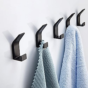 Adhesive Hooks Coat Hooks，Super Sticky Nail-Free Wall Hooks for Hanging Coats and Towels，Reusable ,Modern and Waterproof Hooks， Suitable for Any Scene，Wall Hooks 5 Pcs.