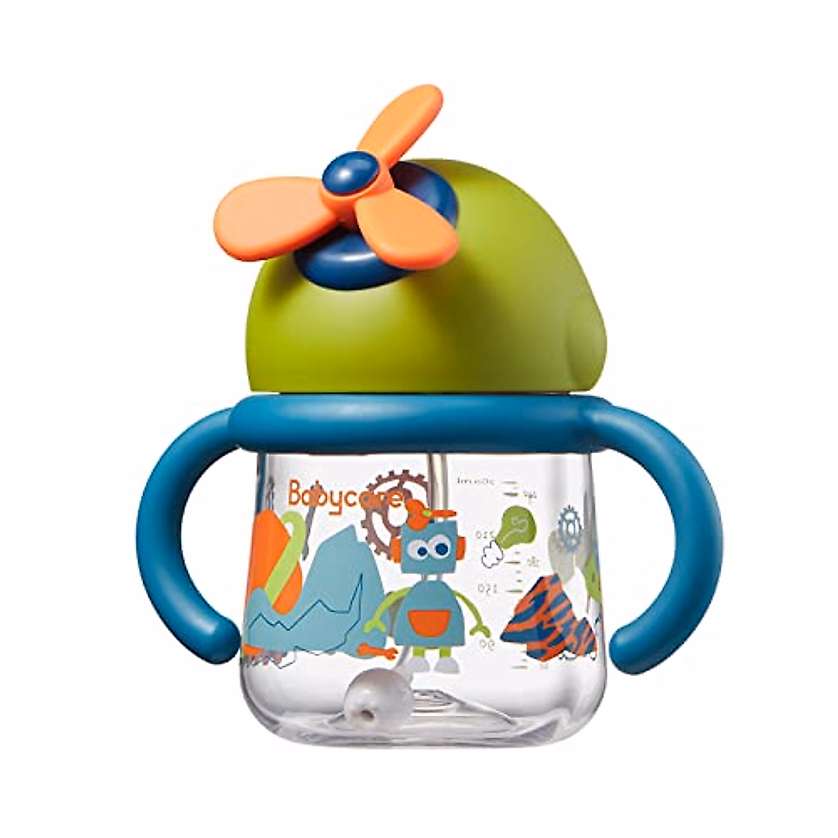 bc babycare Sippy Cup for Baby, No Spill Windmill Sippy Cups for Toddlers, Breakproof Tritan Toddler Sippy Cups with Silicone Soft Tip Straw and Handles for Infant, BPA Free 8.8oz