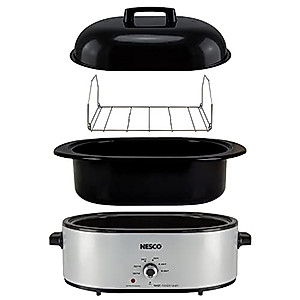 Nesco MWR18-47 Electric Roaster, standard, Silver