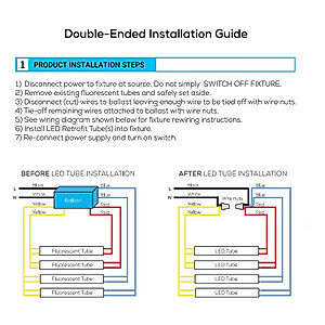 HMINLED 4ft T8 T12 LED Tubes, Frosted 48" 22W (65W Fluorescent Replacement) 6000K 6500K, Double-Ended Power Ballast Bypass Light, 2400lm Type B Milky 110V 277V, 25 Pack