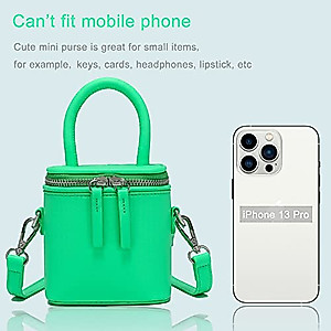 HIYOLALA Cute Mini Purses for Women, Trendy Mini Crossbody Bag with Removable Strap (Green)
