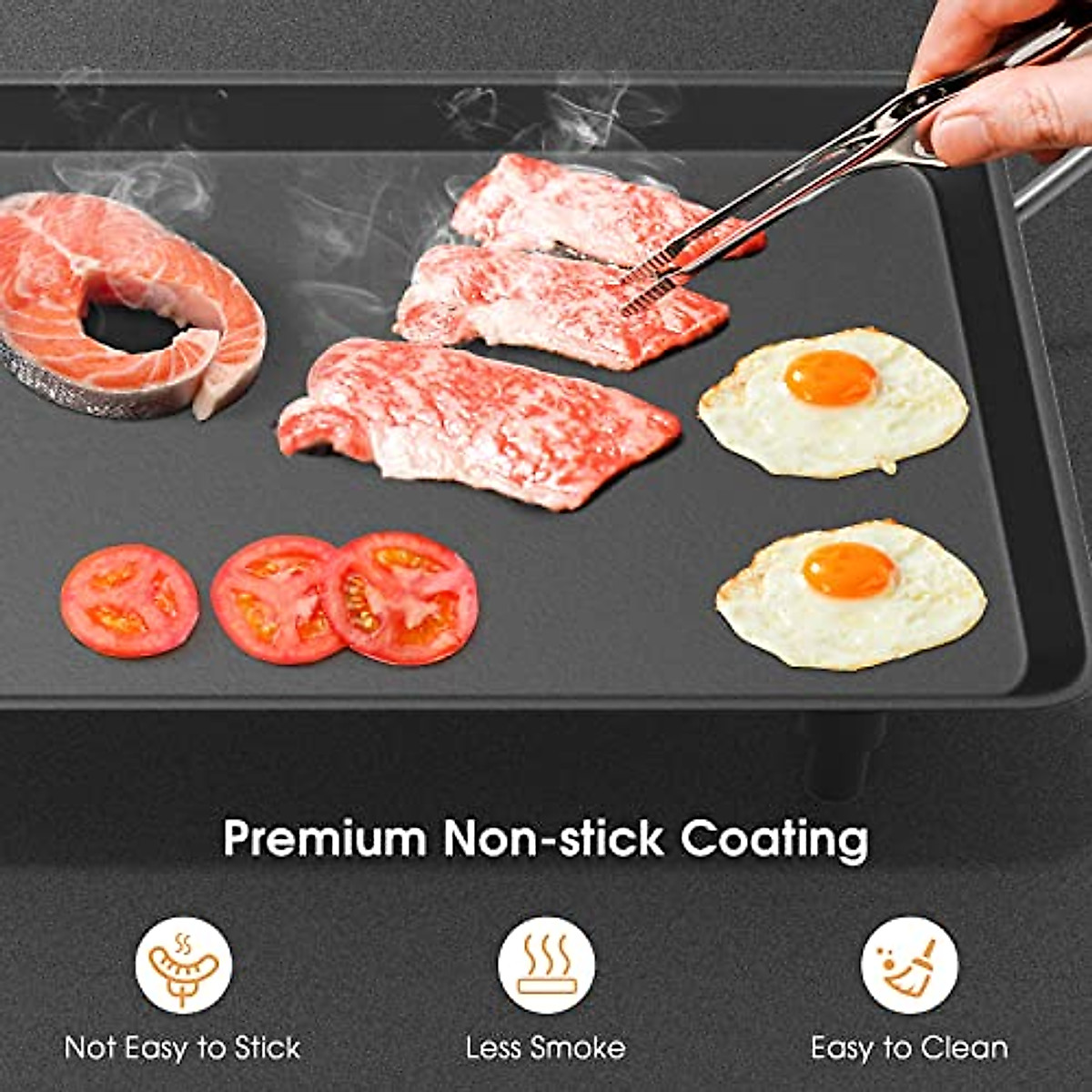 MEDIMALL 35 Inch Electric Griddle Nonstick, 2000W Teppanyaki Flat Top Grill Extra Large Cooking Surface, Indoor Outdoor Pancake Griddle Skillet w/Adjustable Temperature for Hosting Party, Camping, BBQ