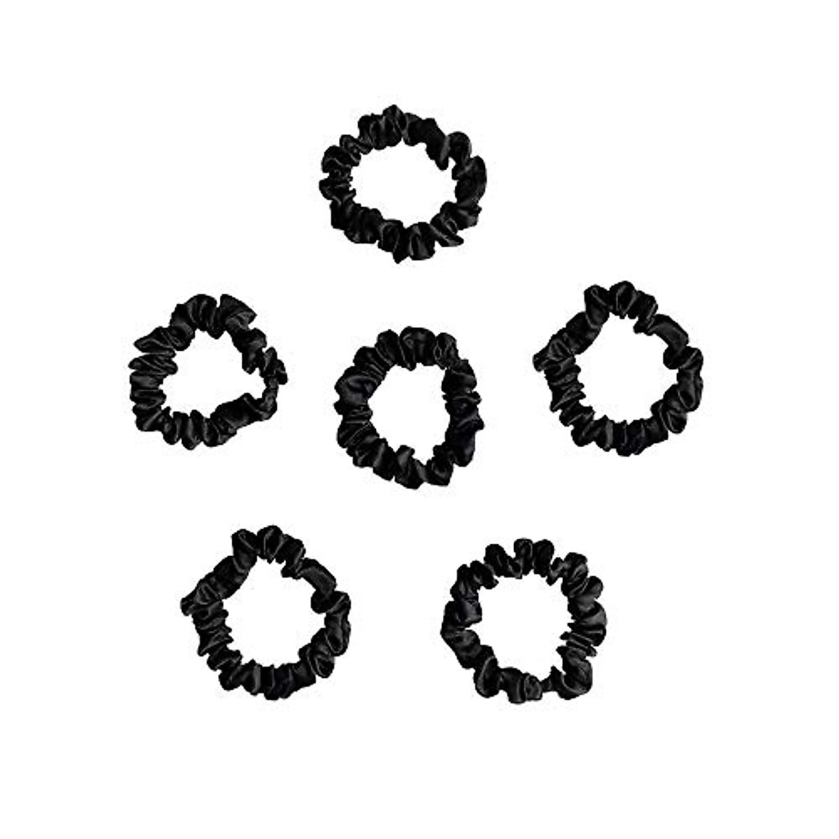 6 Pcs Silk Hair Scrunchies Soft & Comfortable Small Silk Scrunchy Skinny Hair Ties Bows Ropes Elastics Ponytail Holders for Women Girls Hair Accessories