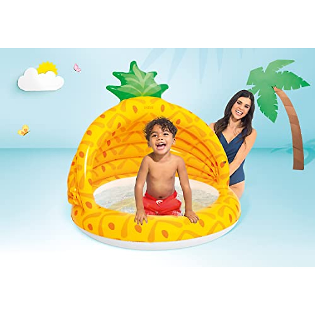 Intex Pineapple Baby Pool, 40in x 37in, for Ages 1-3