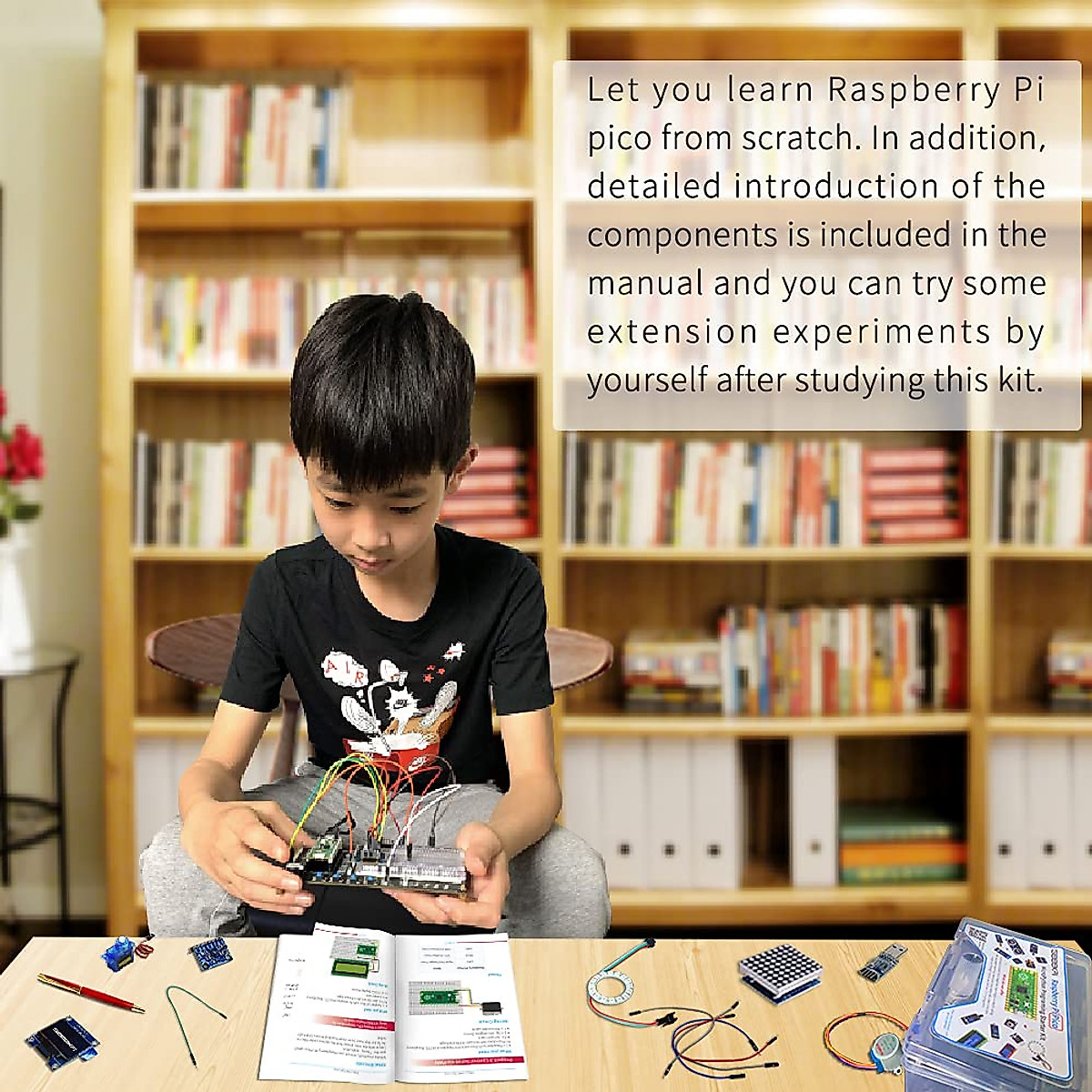 GeeekPi Micro Python Programing Kit for Raspberry Pi Pico, Breadboard, I2C 1602 LCD Display Module for Raspberry Pi Beginners & Software Engineer