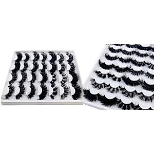 AMSDCN 14/16 Pairs Fluffy mix Lashes 10-25mm 3D Mink Lashes Long Thick Natural False Eyelashes Wholesale Lashes (SD-04)