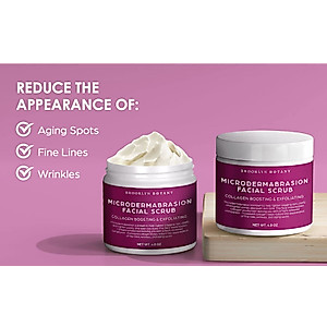 Brooklyn Botany Microdermabrasion Facial Scrub 2.5 oz – Exfoliating Face Scrub for Tightening and Brightening Skin - Face Exfoliator for Acne Scars, Wrinkles, Fine Lines and Aging Spots